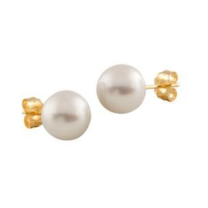 Masako Pearls 8 8.5MM White Pearl 14K Yellow Gold Stud Earrings for 119.40 available on URSTYLE