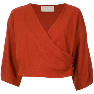 Lilly Sarti 3/4 sleeves cropped top for $355.00 available on URSTYLE.com