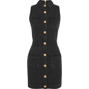 Distressed Denim Mini Dress for $1,179.00 available on URSTYLE.com