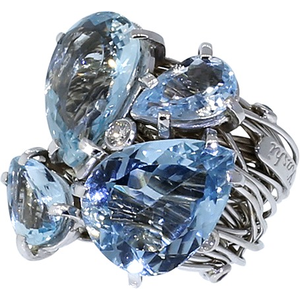 BOAZ KASHI Large Aquamarine Wire Wrap Ring for $38,000.00 available on ...