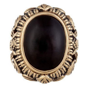 Onyx & Bronze Carved Ring for $38.00 available on URSTYLE.com