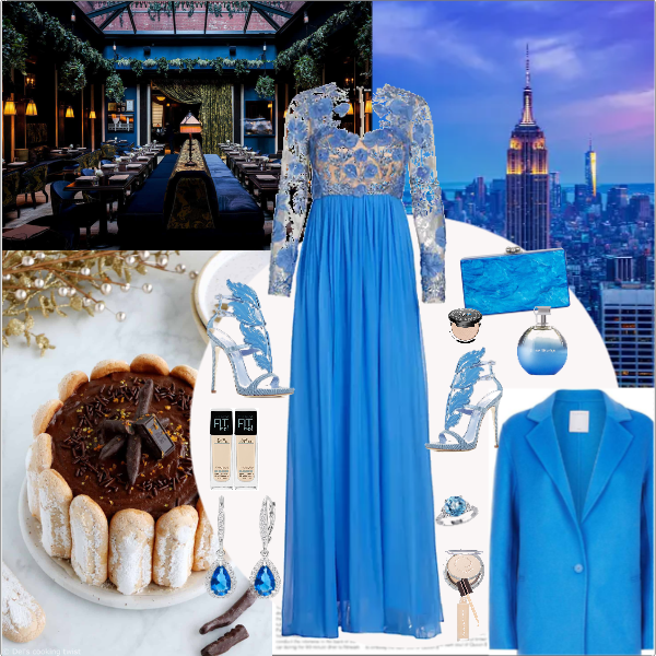 Imagine-You're invited to a fancy, formal dinner party in New York-blue ...