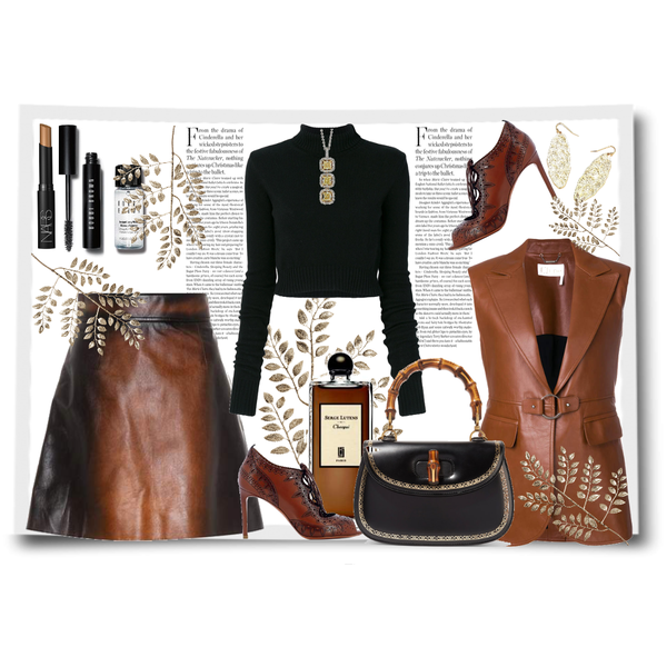 "Warm Leather Tones" - Fashion look - URSTYLE