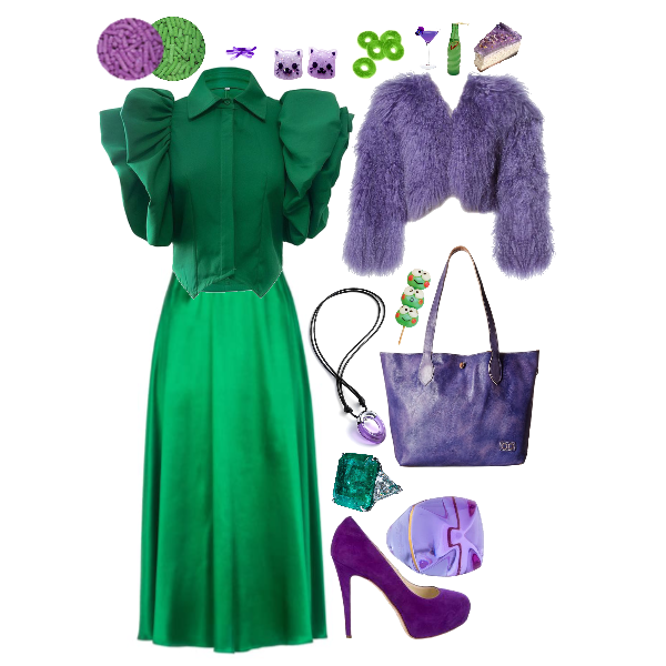 Colour Combinations - Purple & Emerald Green - Fashion look - URSTYLE