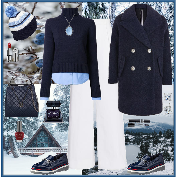 White pants in Winter - Fashion look - URSTYLE