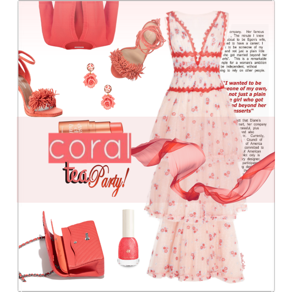 Coral Floral Tea Party - Fashion look - URSTYLE