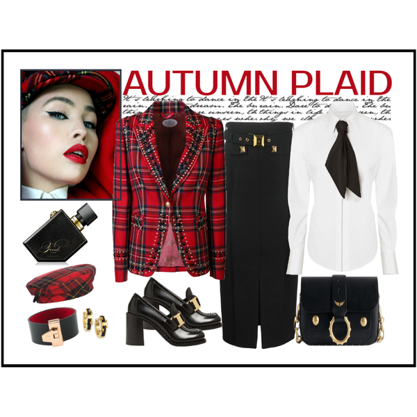 Extreme Collection Studded Plaid Blazer Look - Fashion look - URSTYLE