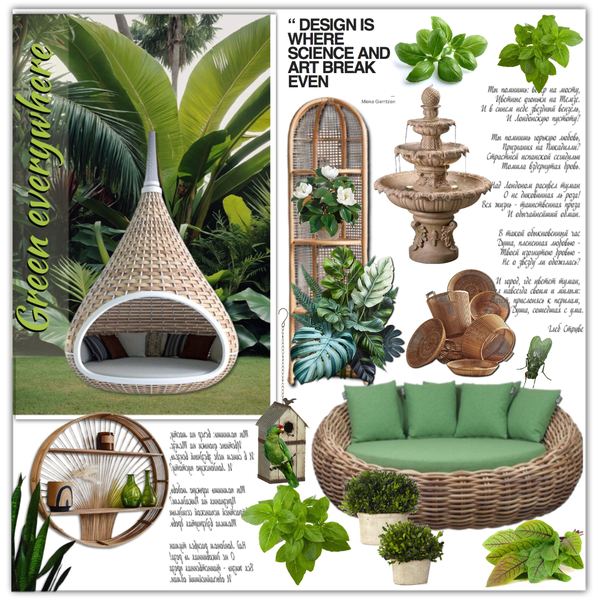 Green everywhere, - Fashion look - URSTYLE
