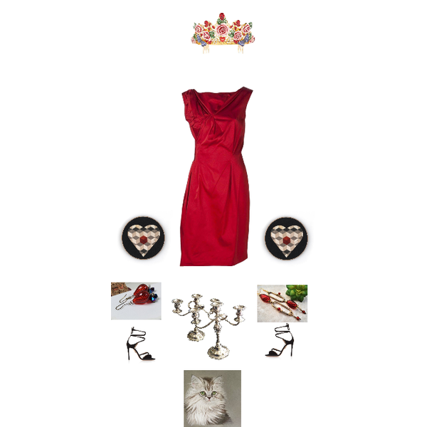 Nina Ricci red cocktail dress - Fashion look - URSTYLE