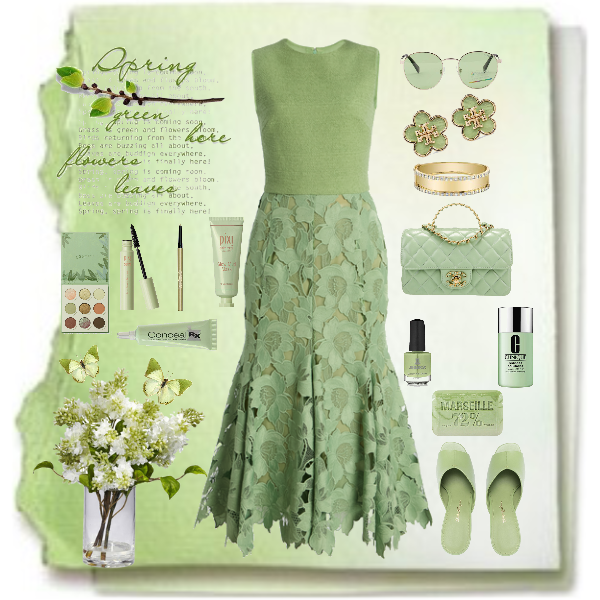 Monochromatic Spring Greens - Fashion look - URSTYLE