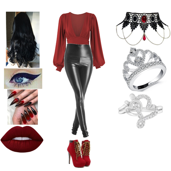 Red and Black Look - Fashion look - URSTYLE