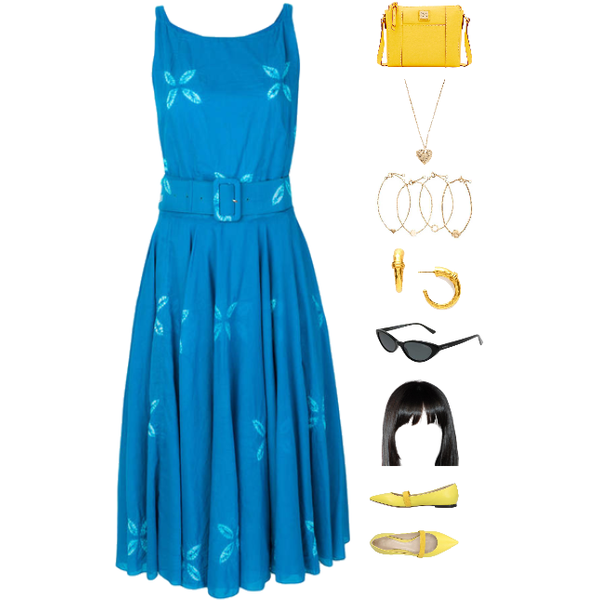 blue & yellow - Fashion look - URSTYLE