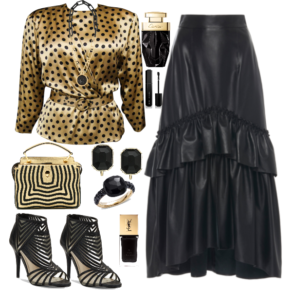 Leather Ruffles - Fashion look - URSTYLE