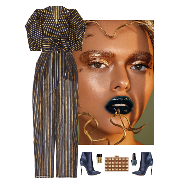 striped matching set - Fashion look - URSTYLE