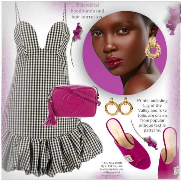 No 250: gingham style bubble dress - Fashion look - URSTYLE