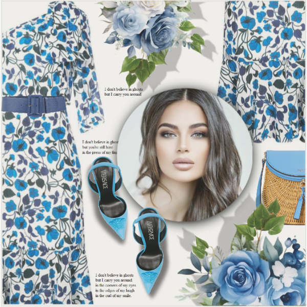 🏆glam-fashion-dress-in-blue-floral - Fashion look - URSTYLE