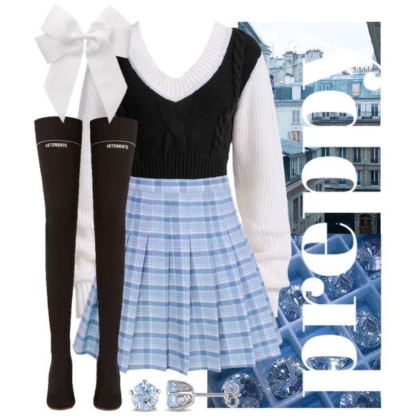 preppy blue - Fashion look - URSTYLE