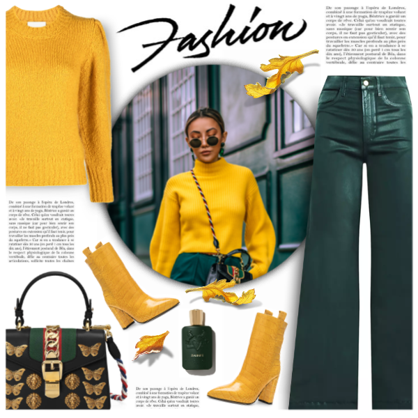 Mustard Yellow and Dark Green - Fashion look - URSTYLE