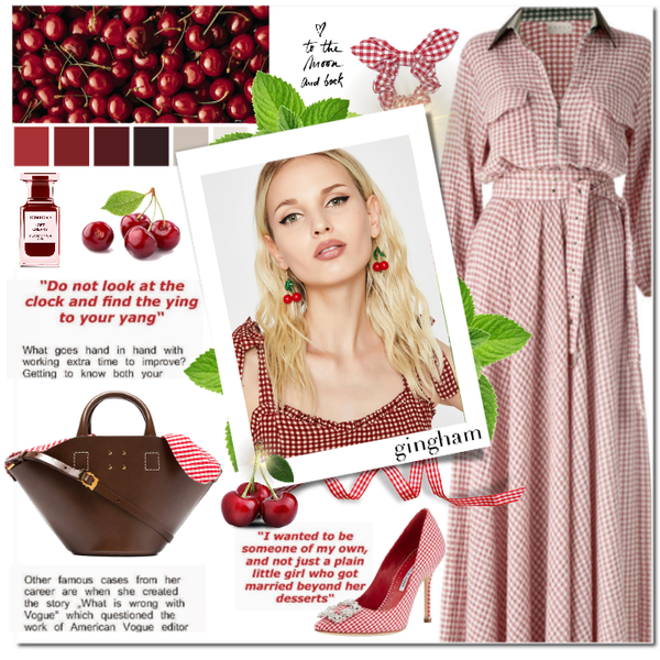 45 gingham and cherry - Fashion look - URSTYLE